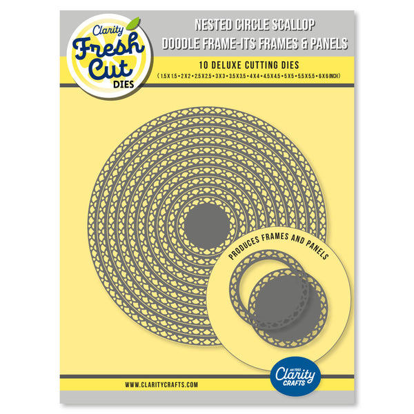 Nested Circle Scallop Doodle Frame-its Frames & Panels Die Set – Claritystamp