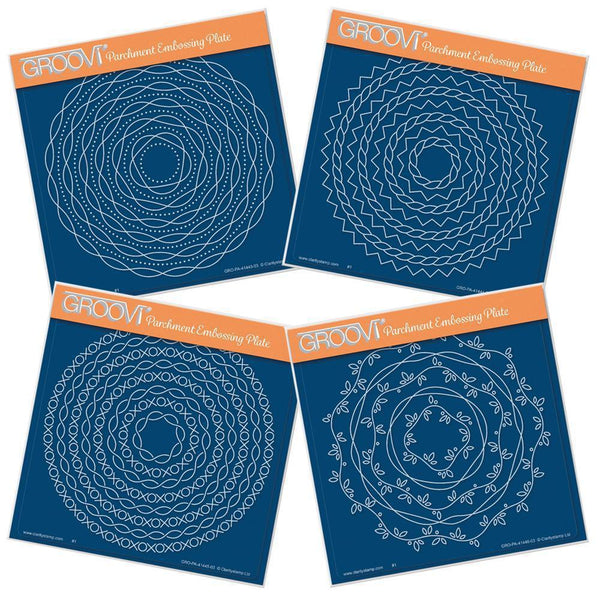 Nested Circle Border Frames Collection A5 Square Groovi Plate Set – Claritystamp