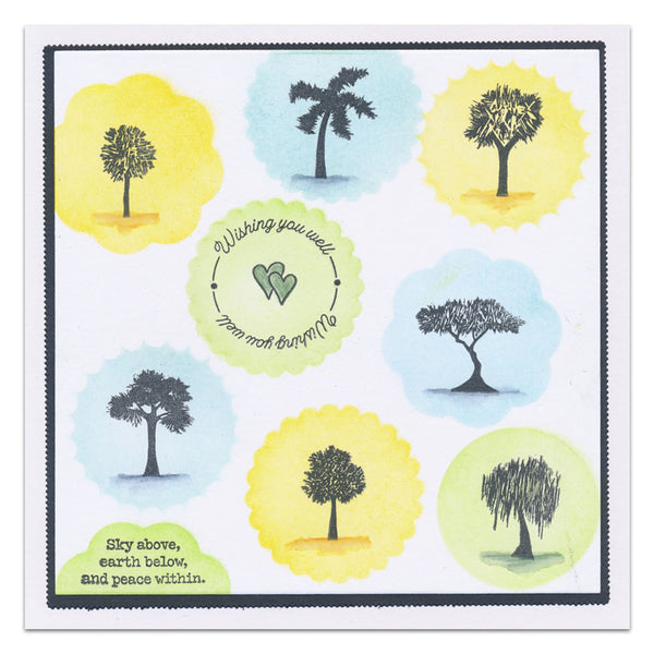 KISS by Clarity - Build-a-Scene Grunge Trees A6 Stamp Set – Claritystamp
