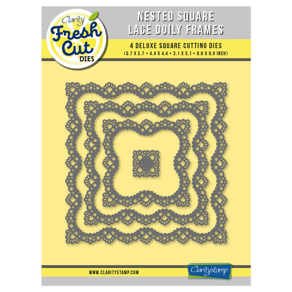 Nested Square Lace Doily Frames Fresh Cut Die Set – Claritystamp