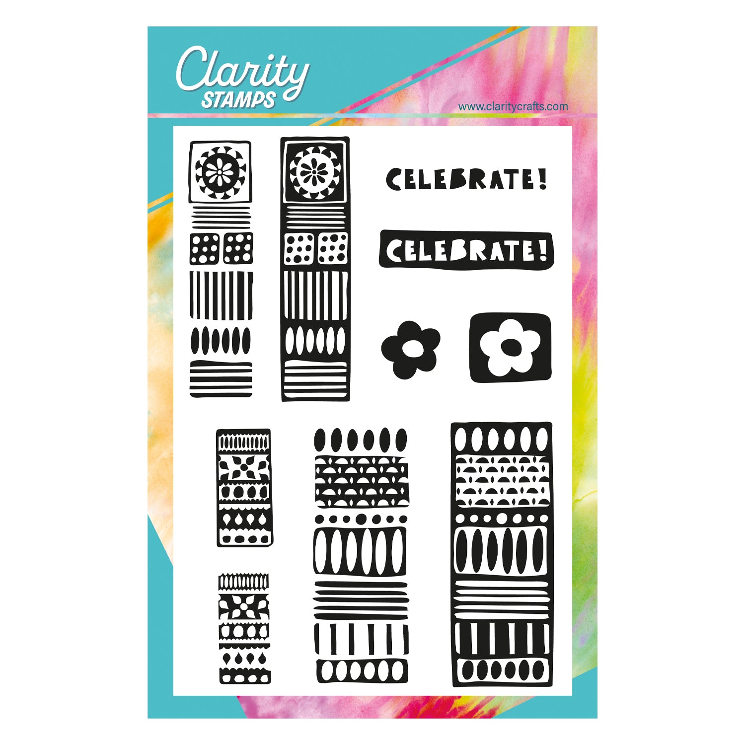 Block Print Celebrate Elements - Two Way Overlay A5 Stamp Set – Clarity ...