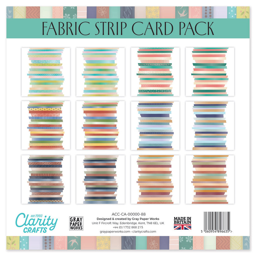 Fabric Strip Card Pack 8" x 8" – Clarity Crafts