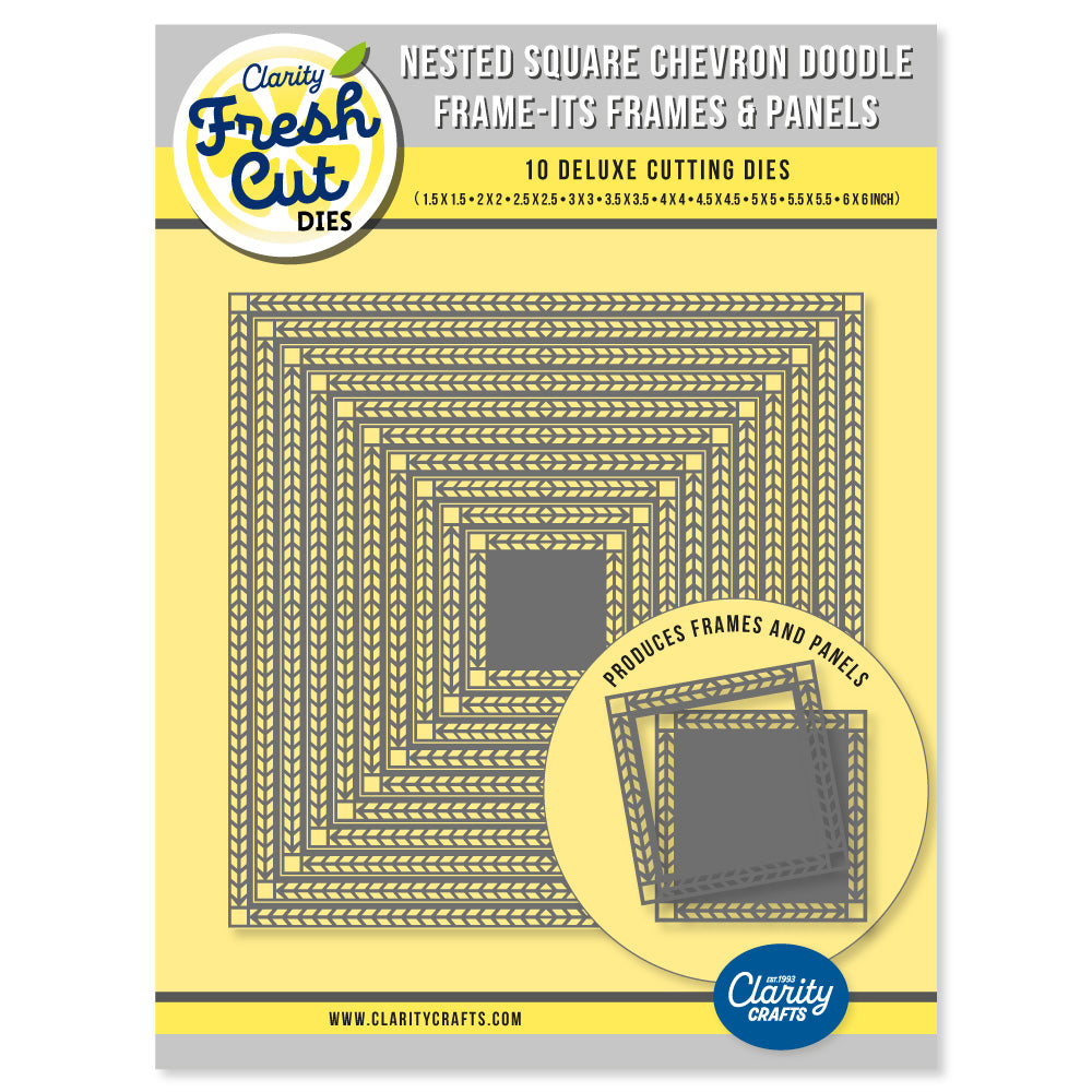 Nested Square Chevron Doodle Frame-Its Frames & Panels Die Set ...
