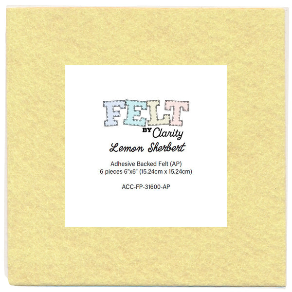 Felt by Clarity - Lemon Sherbert 6" x 6" Adhesive Backed Felt x6 (WY16 ...