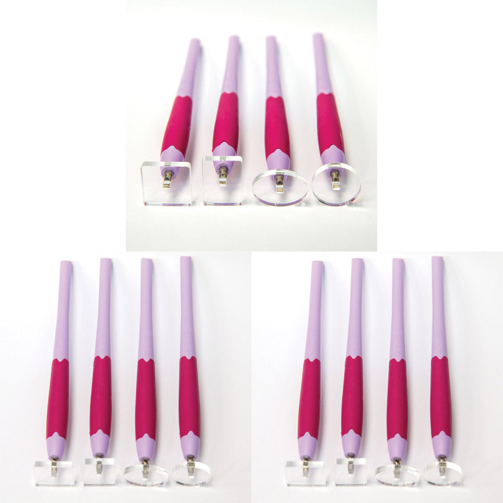 Clarity Stamp Pens - Set of 12 - 3x Square, 3x Circle, 3x Rectangle ...