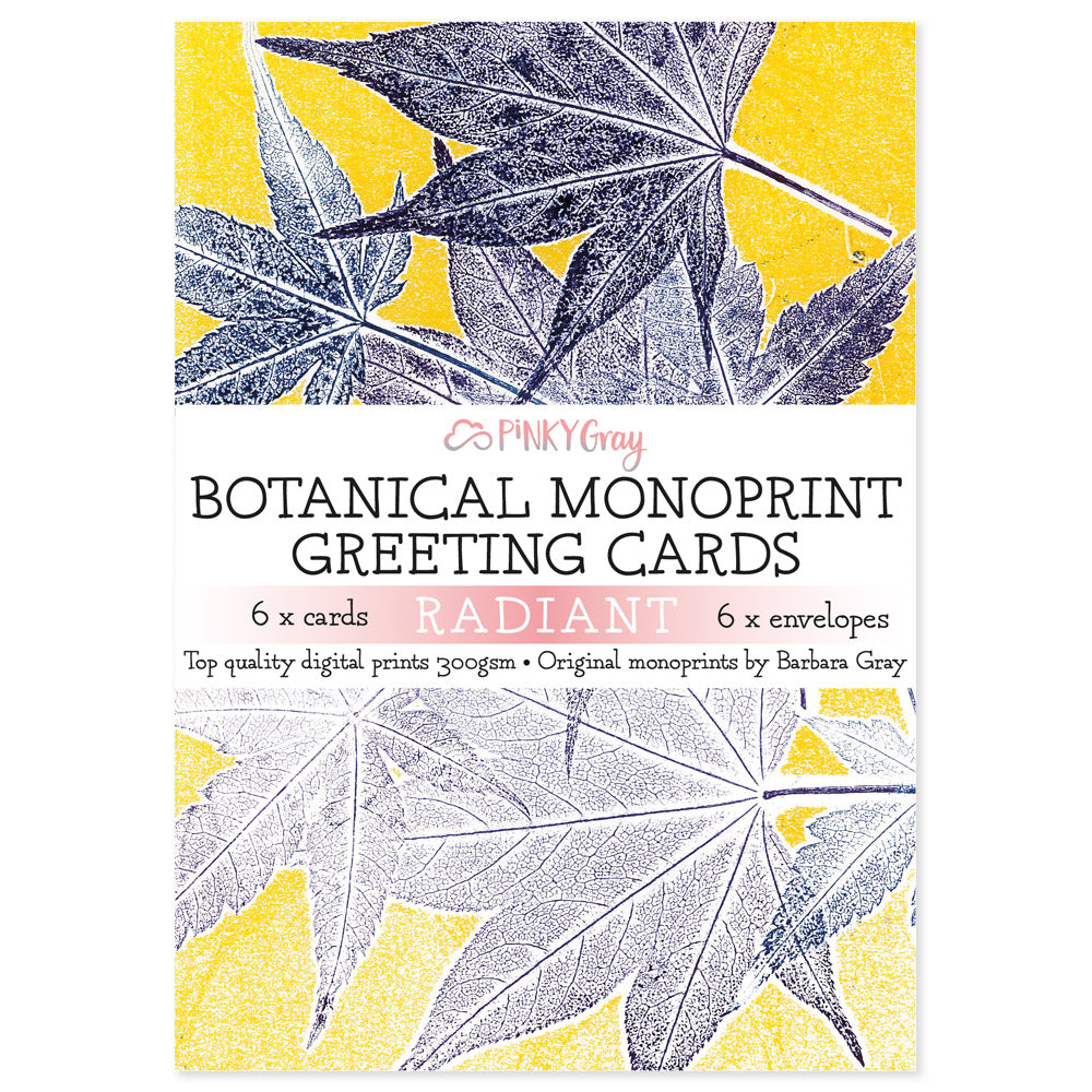 Pinky Gray - Radiant - Botanical Monoprint Greeting Cards & Envelopes ...