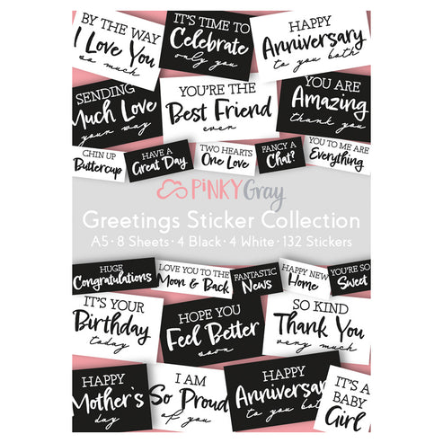 Pinky Gray - Greetings Sticker Collection – Clarity Crafts