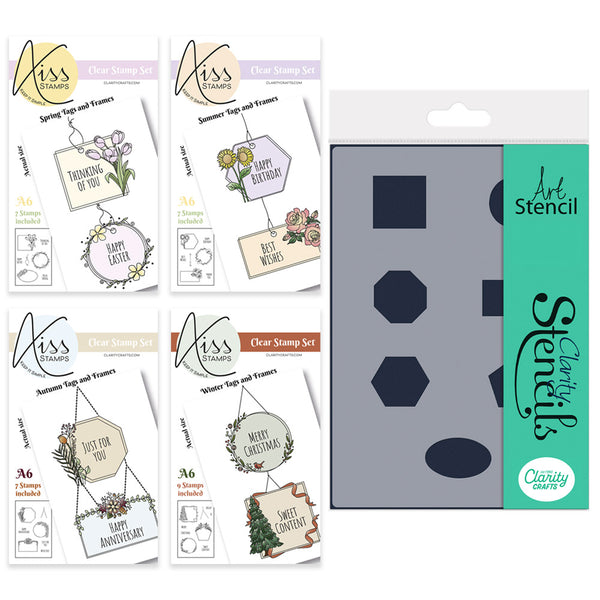 KISS by Clarity - Seasonal Tags & Frames Stamp & Stencil Collection ...