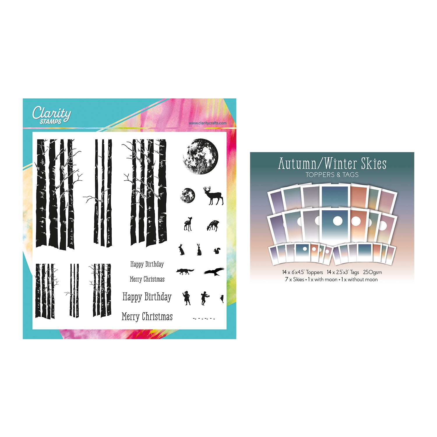 Woodland Scene Stamp Set & Autumn/Winter Skies Toppers & Tags Collecti ...