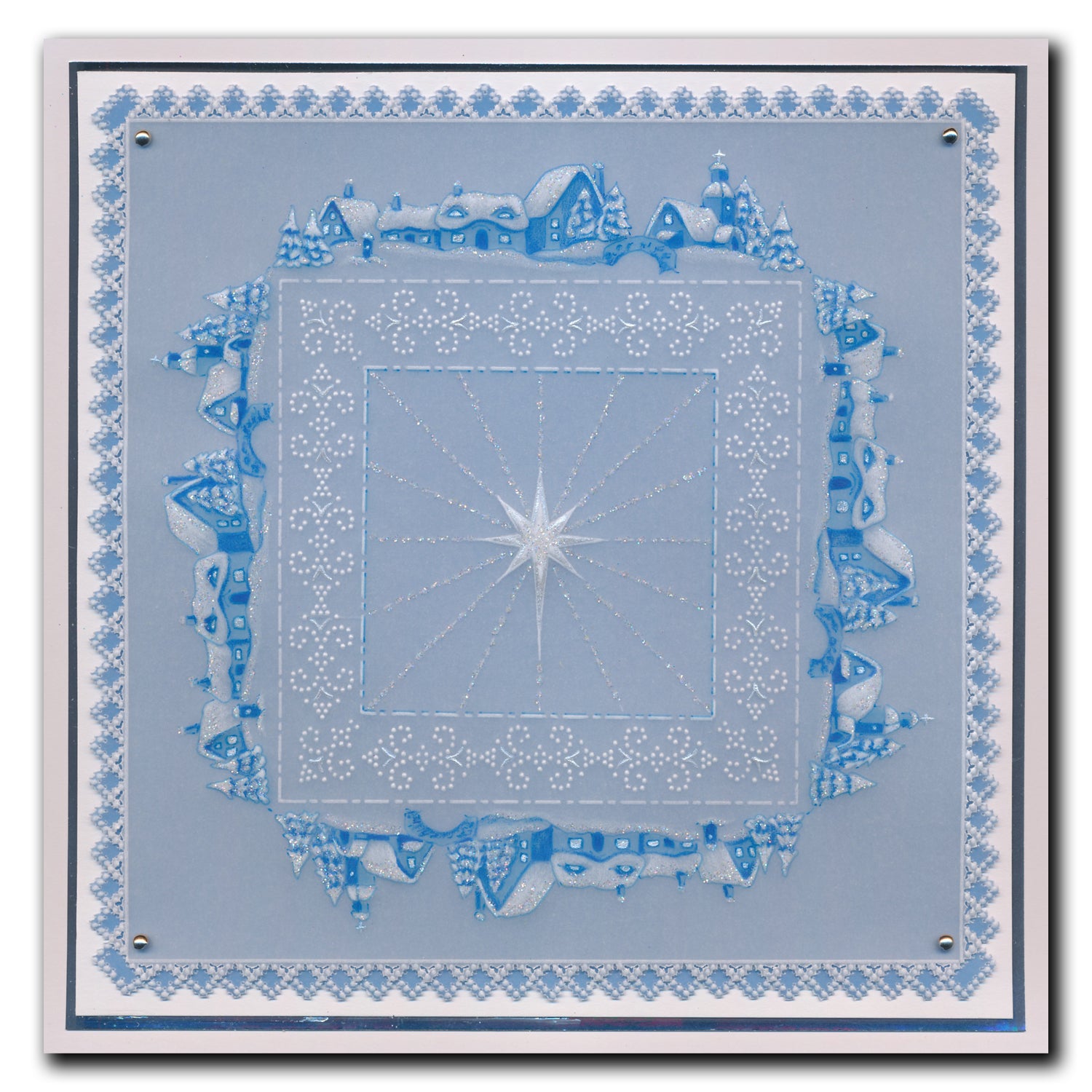 Linda's Silent Night Layering Frame A4 Square Groovi Plate – Clarity Crafts