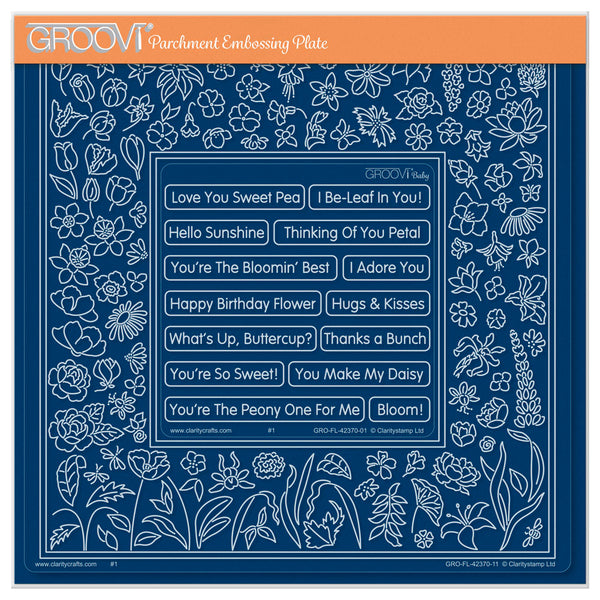 Linda's Floral Alphabet Plate Mate for A6 Square Groovi Plates ...