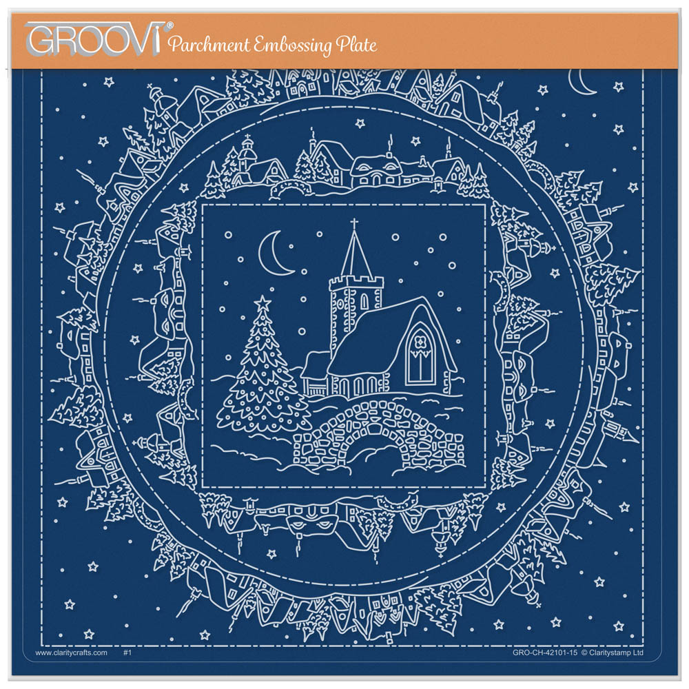 Linda's Silent Night Layering Frame A4 Square Groovi Plate – Claritystamp