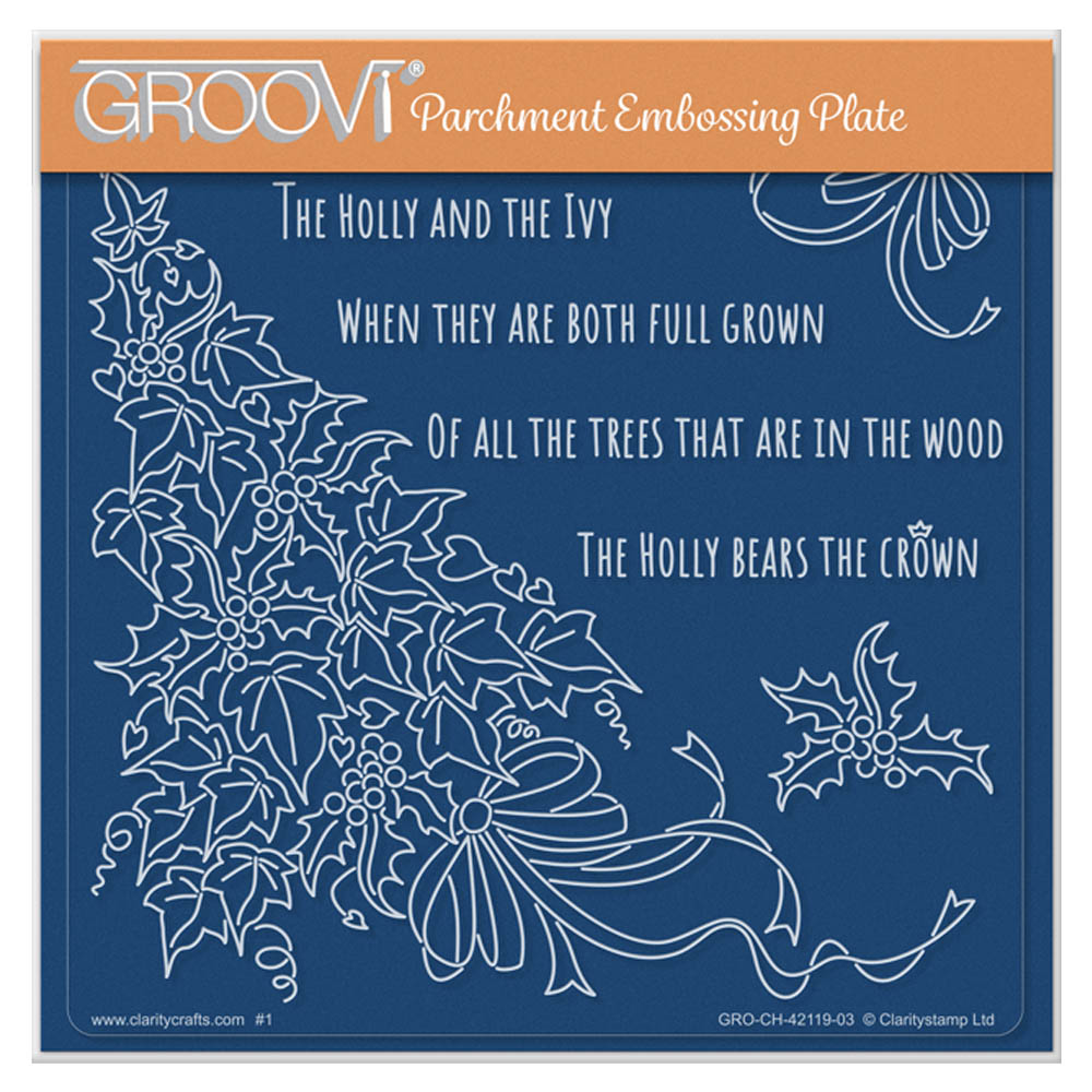 Linda's Holly & Ivy Companion A5 Square Groovi Plate – Clarity Crafts