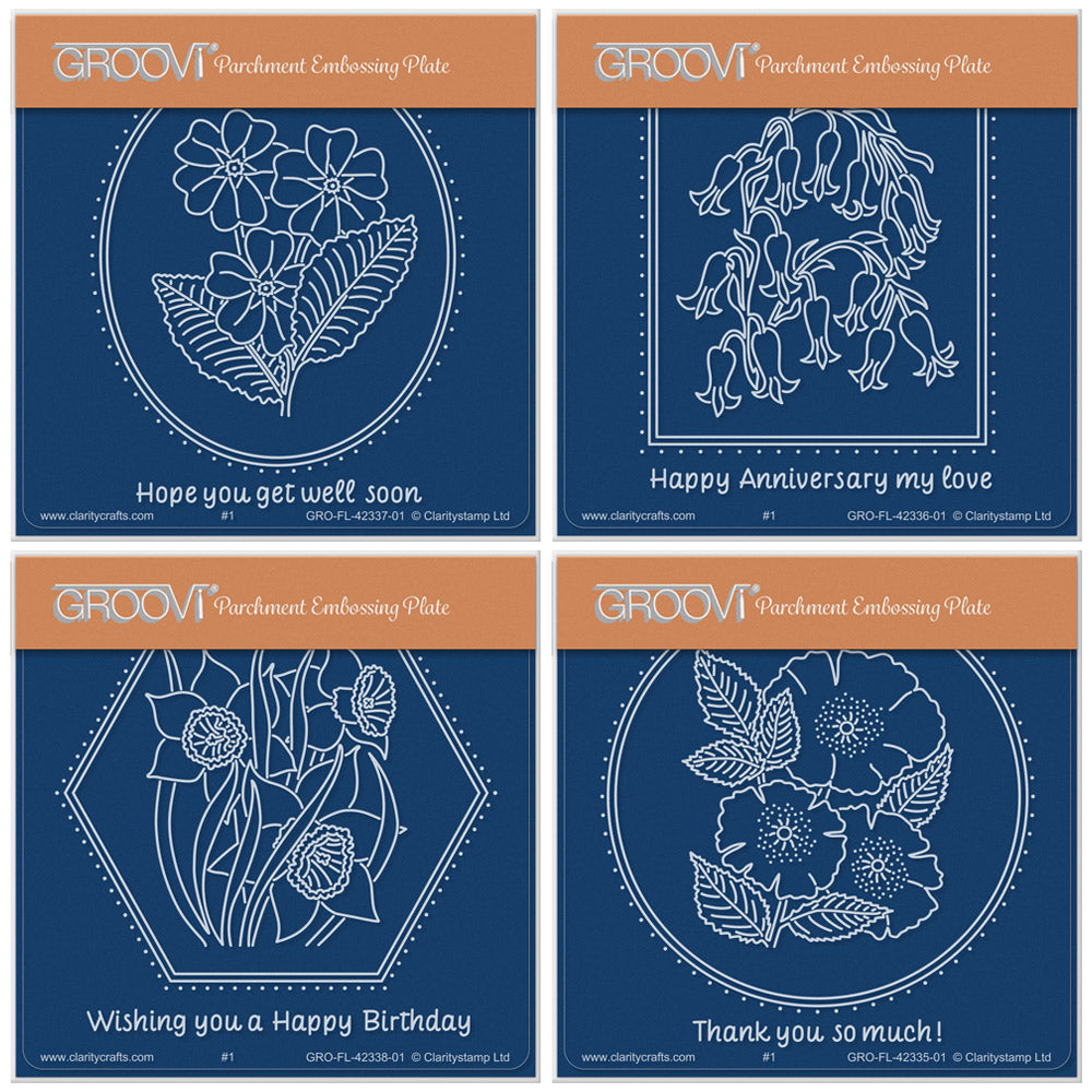 Flowers & Frames A6 Square Groovi Plate Collection – Clarity Crafts