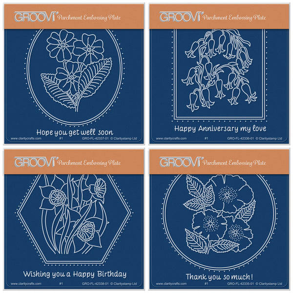 Flowers & Frames A6 Square Groovi Plate Collection – Claritystamp