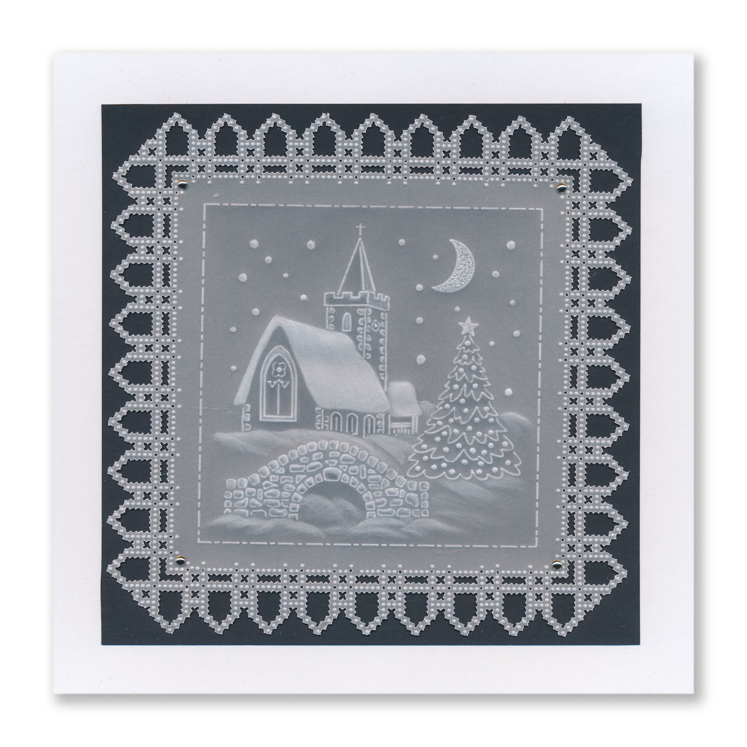 Linda's Silent Night Layering Frame A4 Square Groovi Plate – Clarity Crafts
