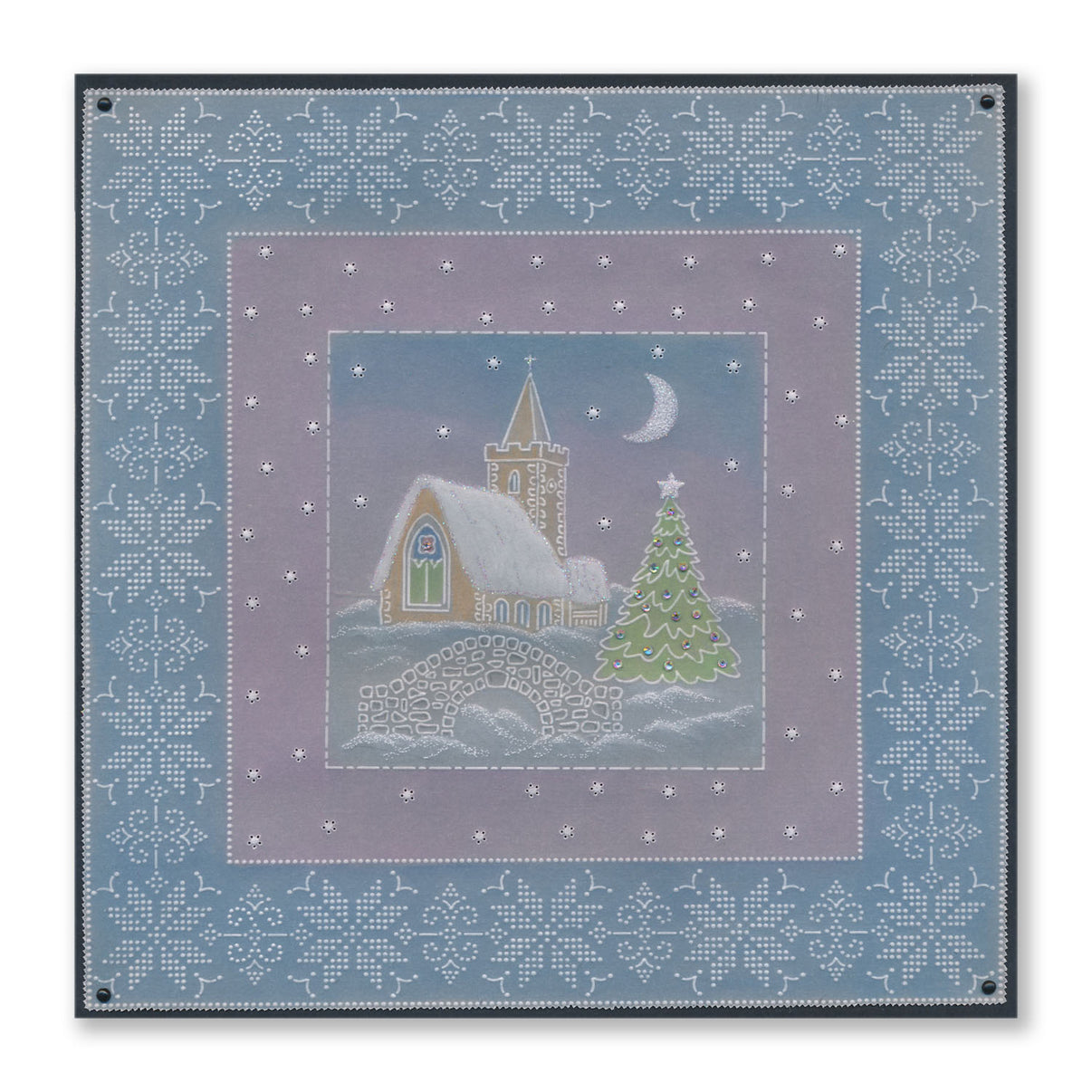 Linda's Silent Night Layering Frame A4 Square Groovi Plate – Clarity Crafts