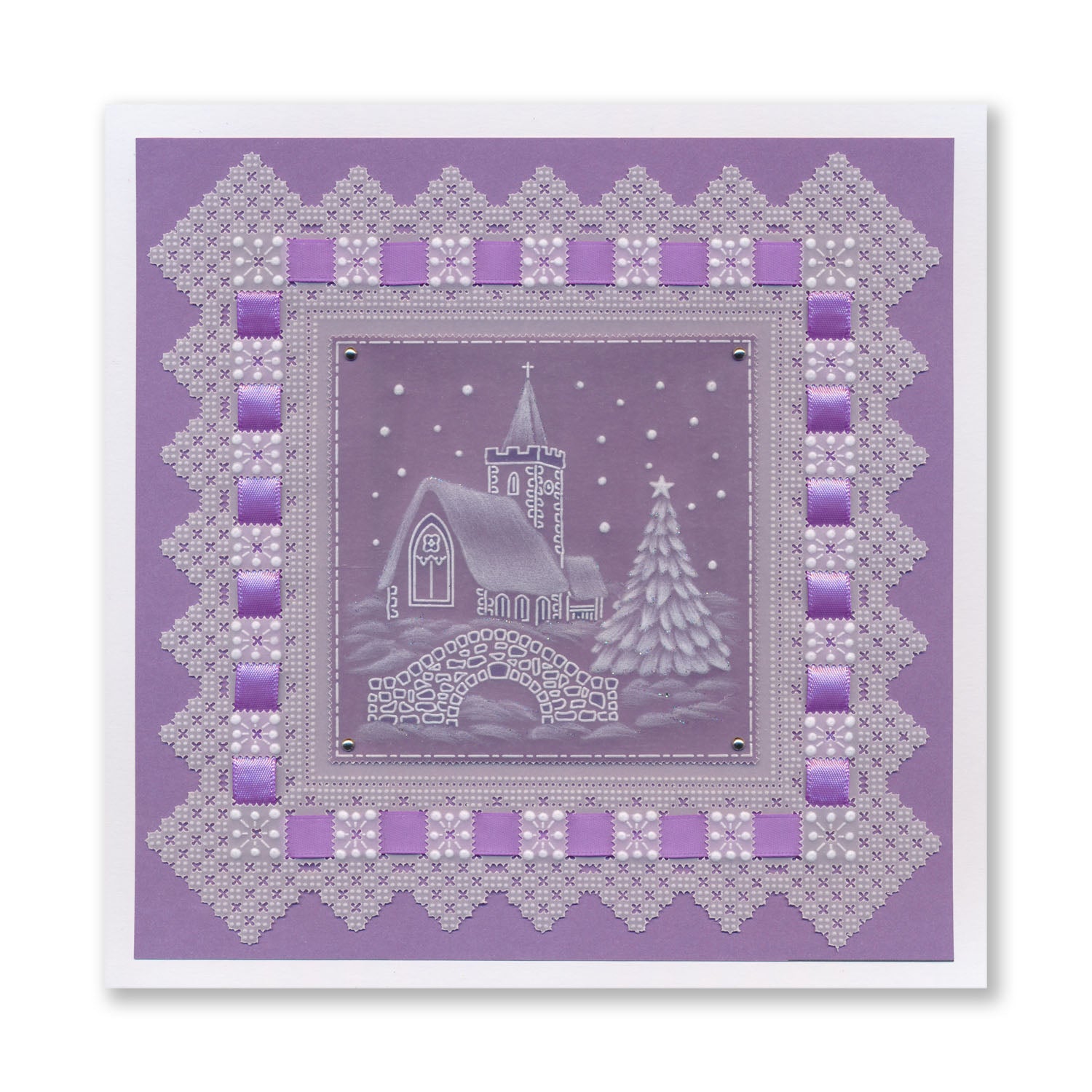 Linda's Silent Night Layering Frame A4 Square Groovi Plate – Clarity Crafts