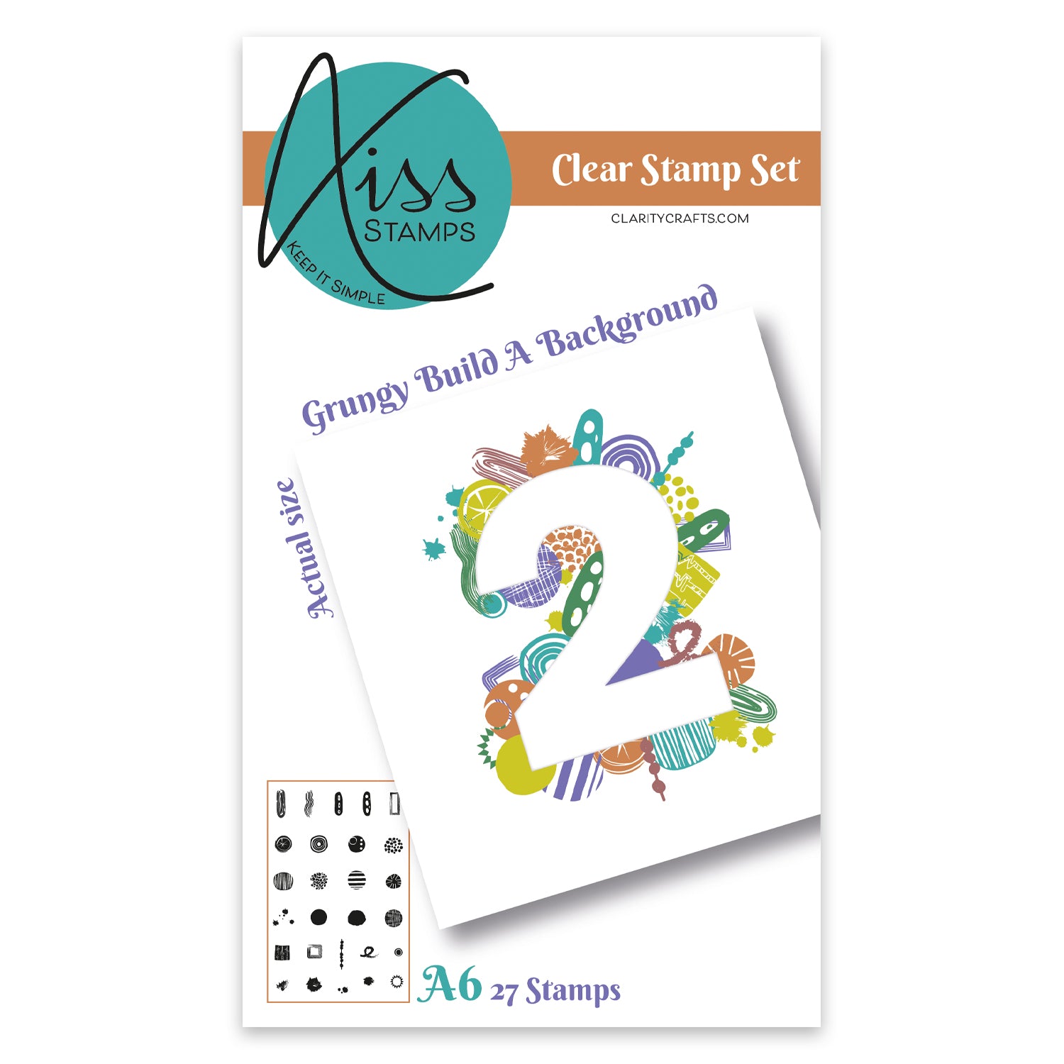 KISS by Clarity - Grungy Silhouettes - Build a Background A6 Stamp Set ...