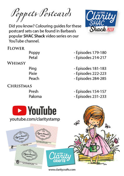 Poppets Postcards - Flower – Claritystamp