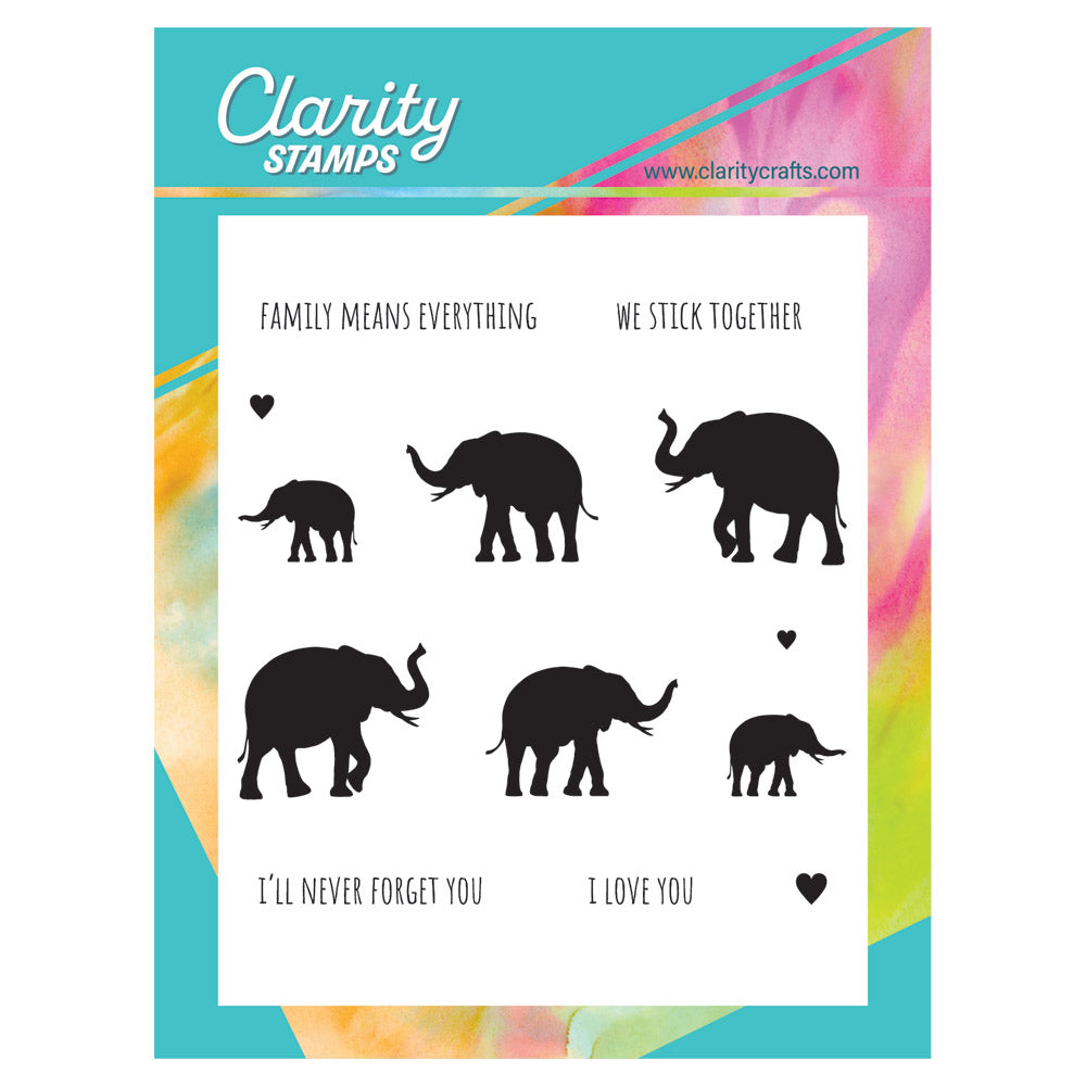 Family of Elephants A6 Square Stamp Set – Clarity Crafts