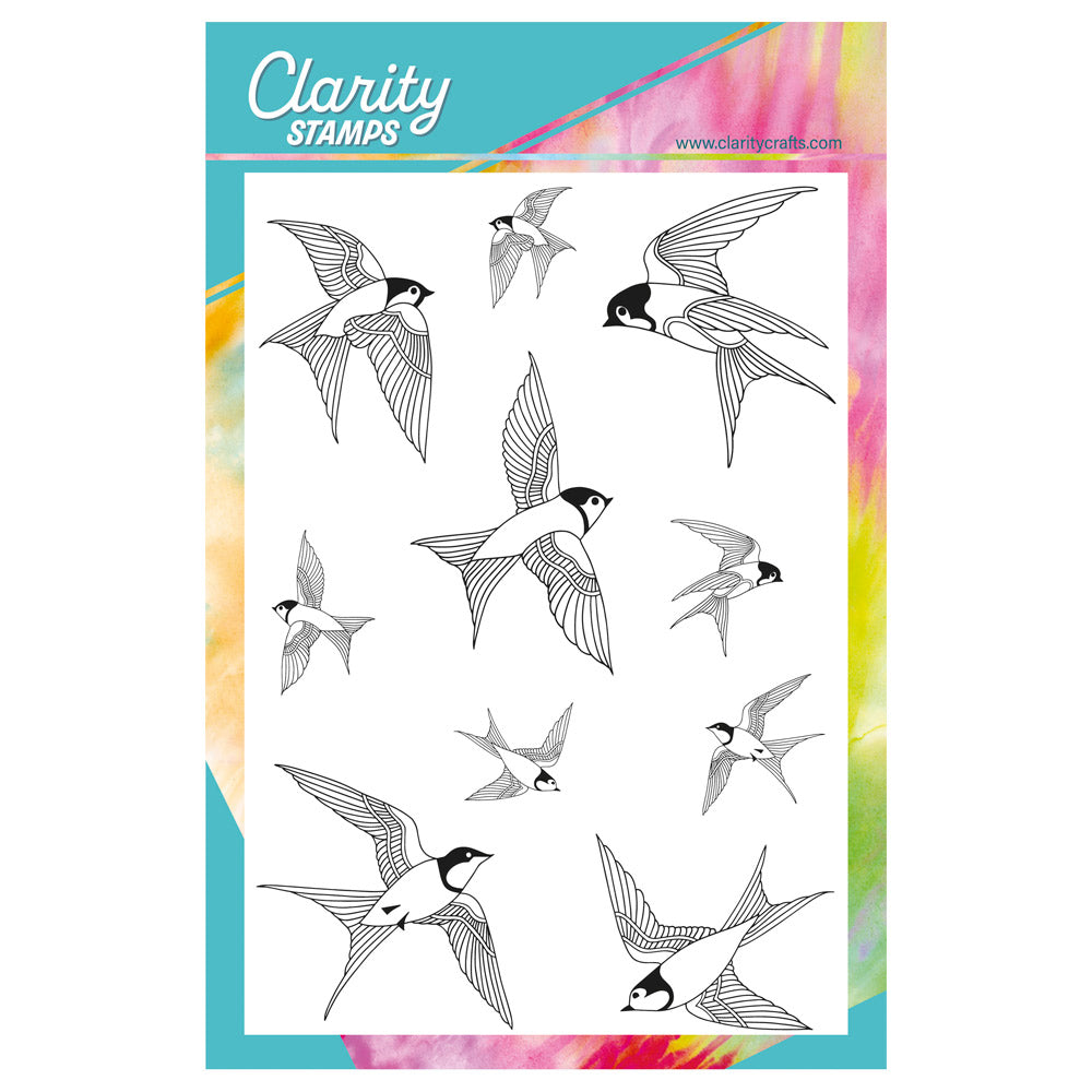 House Martins A5 Stamp & Mask Set – Claritystamp