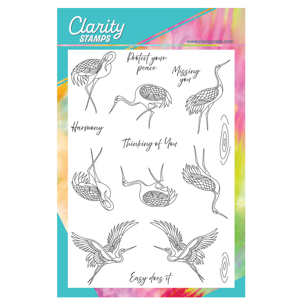 Japanese Cranes - Outlines A5 Stamp & Mask Set – Clarity Crafts