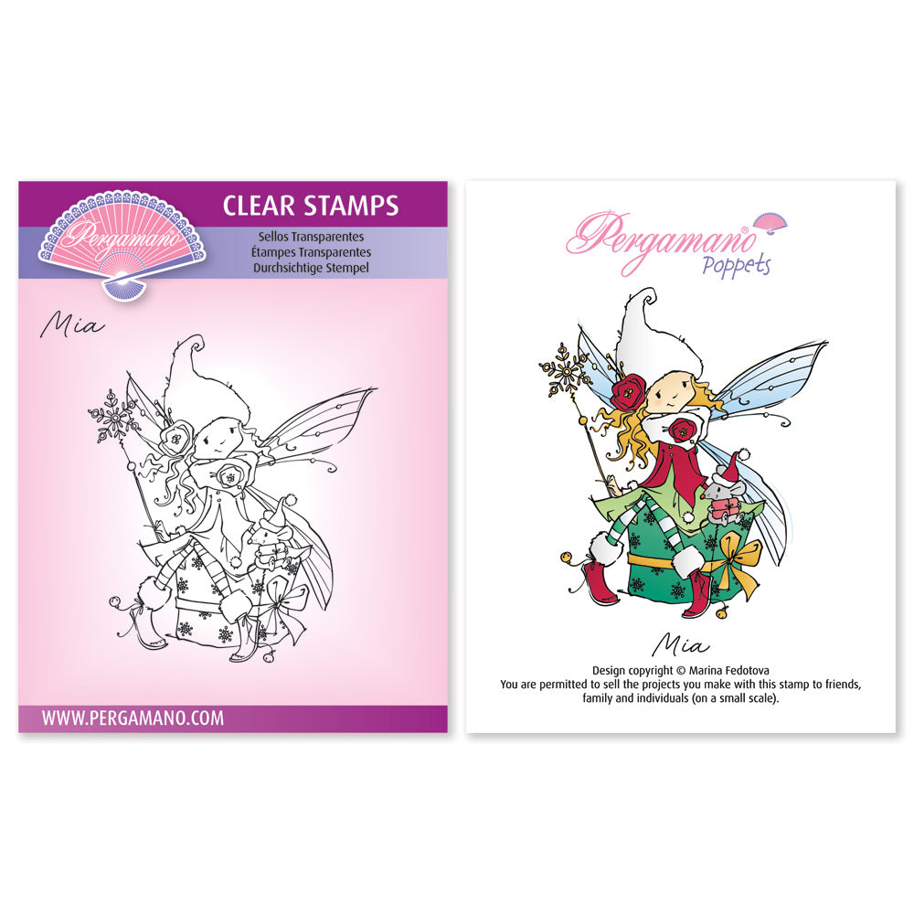 Pixie Poppets - Mia A6 Square Stamp - Artwork by Marina Fedotova ...