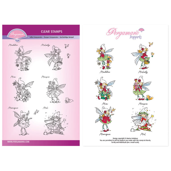 Pixie Mini Poppets A5 Stamp Set - Artwork by Martina Fedotova ...