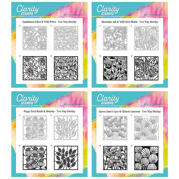 Botanical Two Way Overlay A5 Square Stamp Collection Claritystamp 