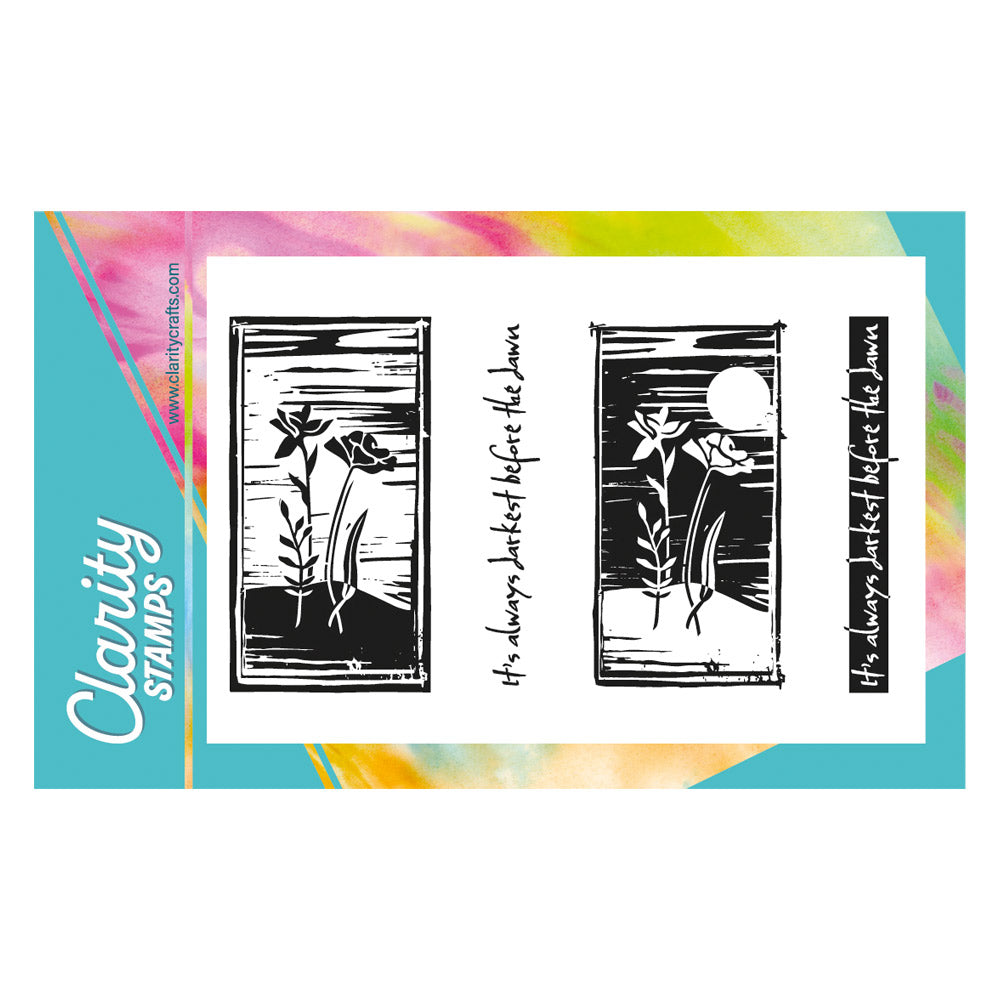 Small Linocut - Midnight Rose - Two Way Overlay A6 Stamp Set – Clarity ...