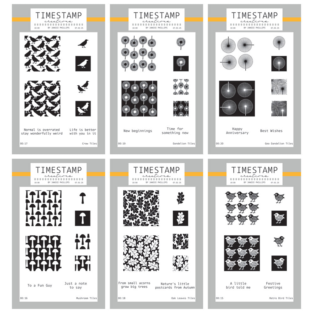 Timestamp Creations by Janice Phillips - Tiles Set 1 A6 Stamp Collecti ...