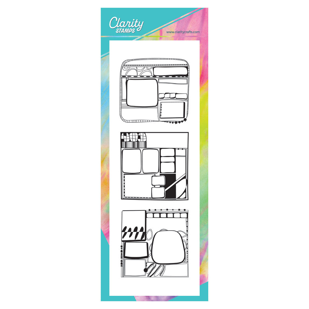 Bijou Retro Layout Montage A4 Slim Stamp Set – Clarity Crafts