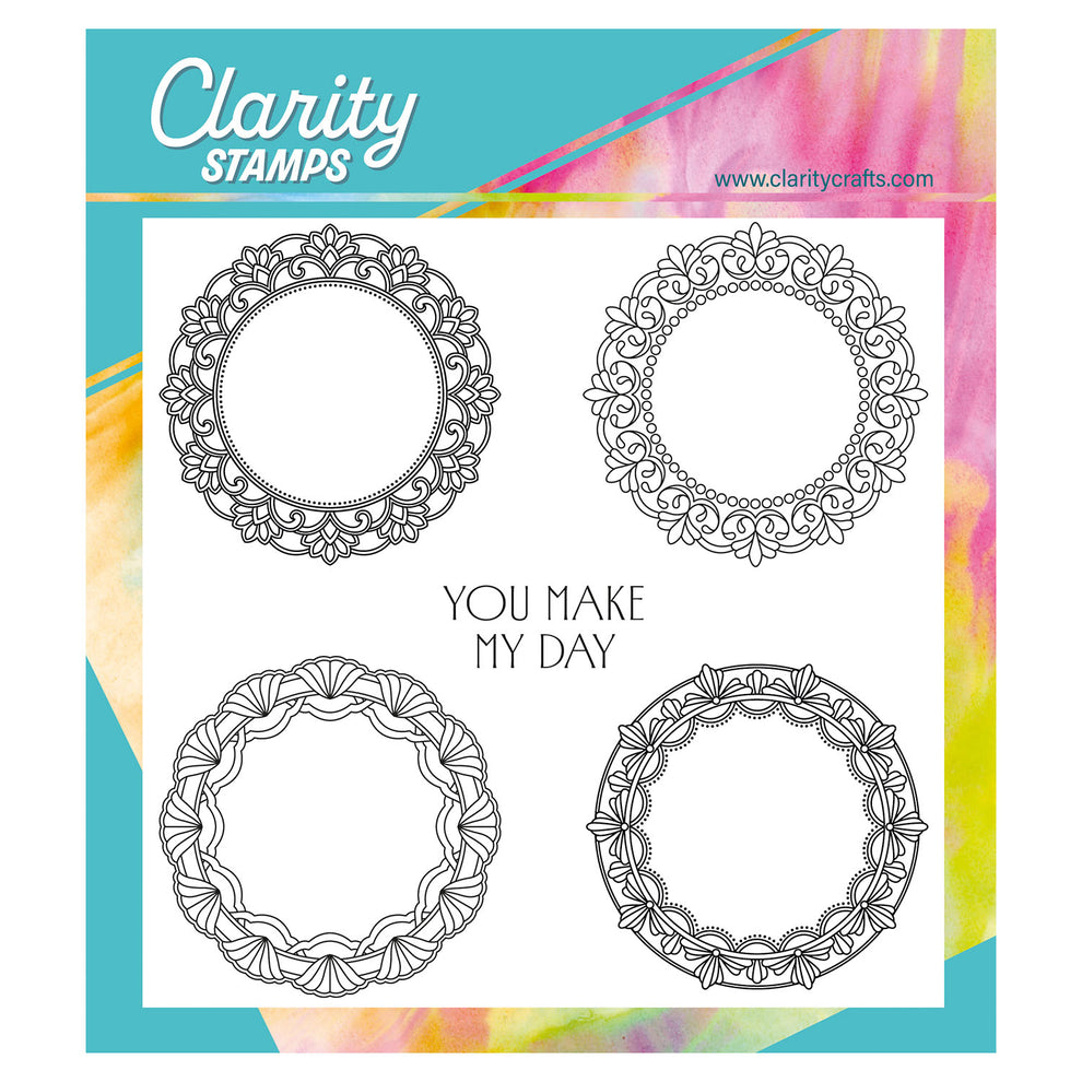 Art Deco Round Frames A5 Square Stamp Set – Clarity Crafts