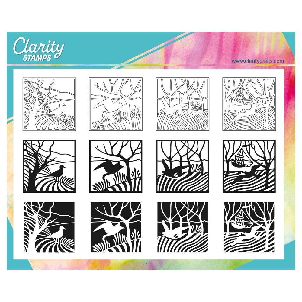 Seashore - Three Way Overlay A4 Stamp Set – Clarity Crafts