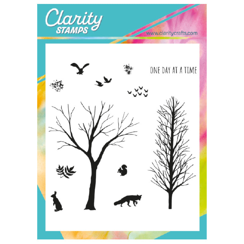 Woodland - Treescape A6 Square Stamp & Mask Set – Clarity Crafts