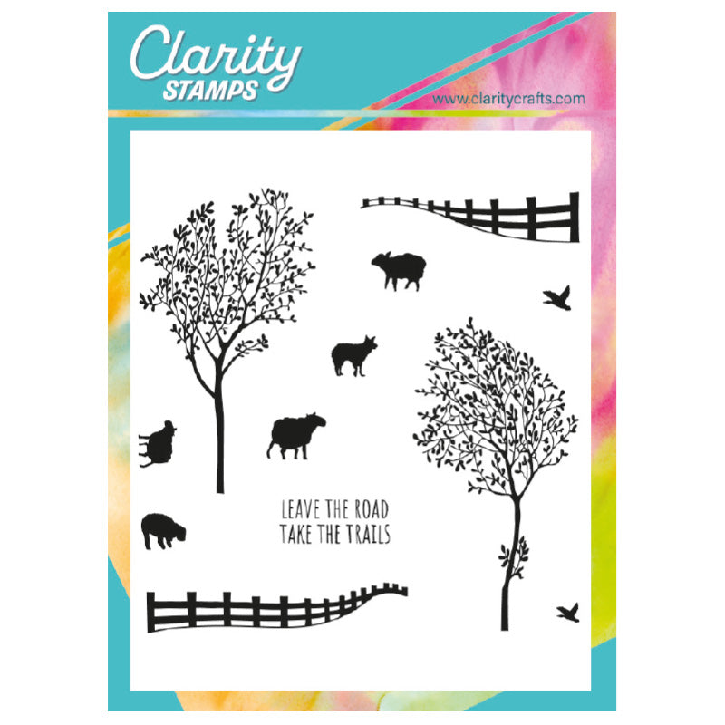 Meadow - Treescape A6 Square Stamp & Mask Set – Claritystamp
