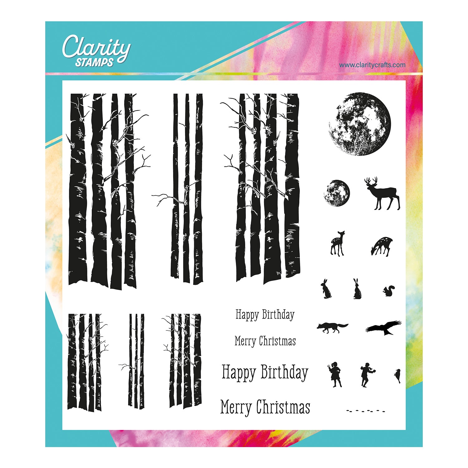 Woodland Scene A4 Square Stamp Set – Clarity Crafts