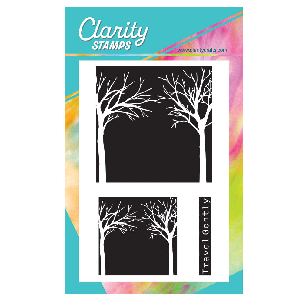Square Tree Aperture - Travel Gently A6 Stamp Set – Clarity Crafts
