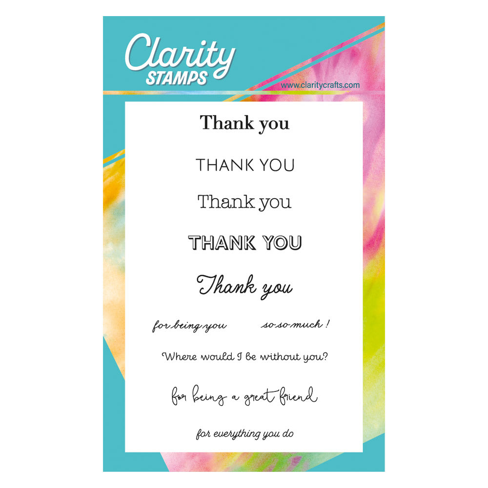 Occasion Sentiments - Thank You A6 Stamp Set – Clarity Crafts