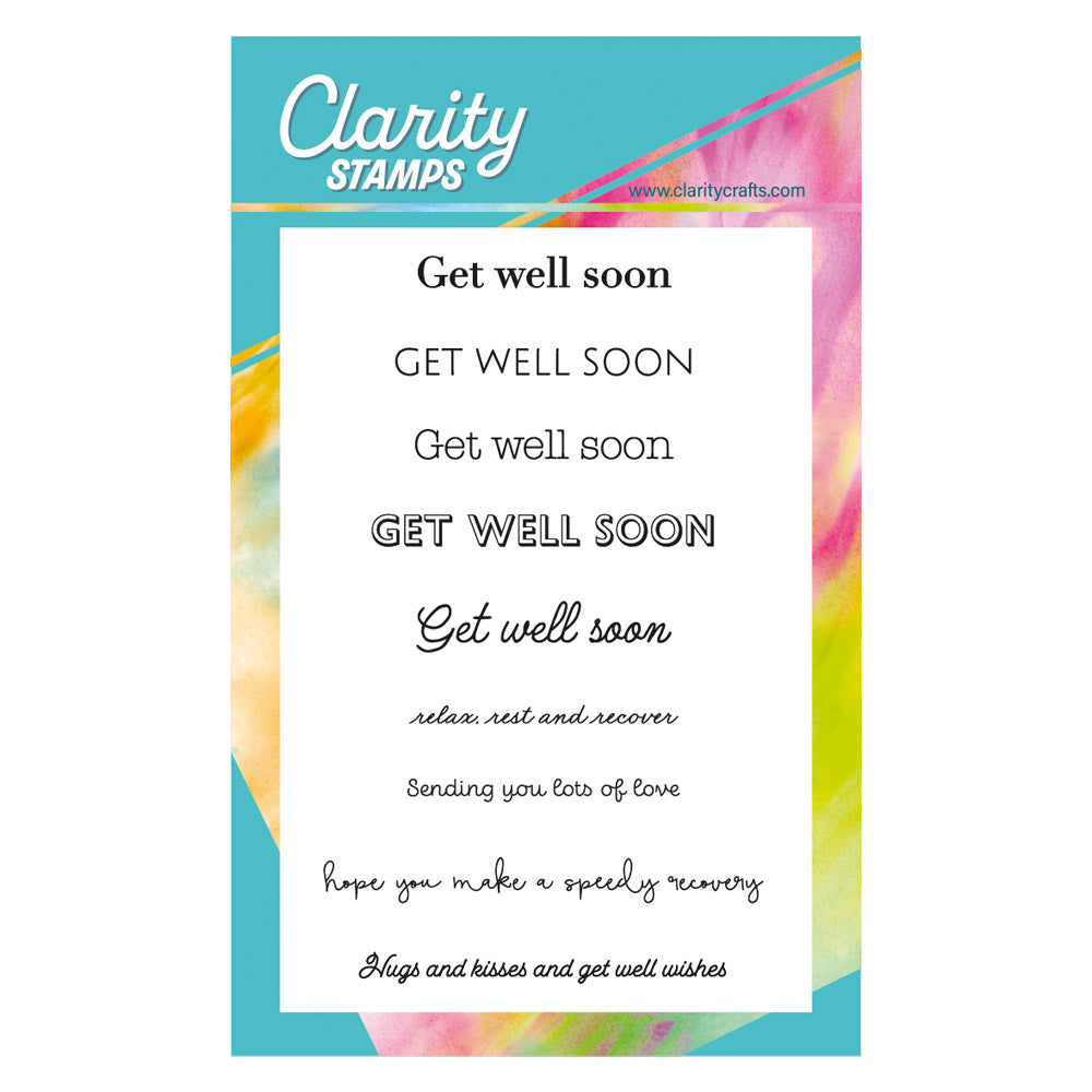 Occasions Sentiments - Get Well Soon A6 Stamp Set – Claritystamp