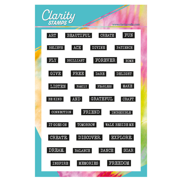 CLEARANCE Leonie's Words Sticker A5 Stamp Set – Claritystamp