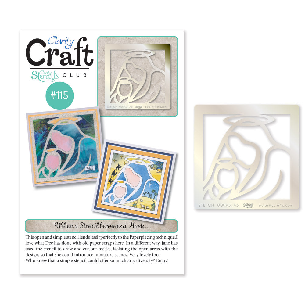 New Design Stencil Club Back Issue - 115 - Mary & Jesus – Claritystamp