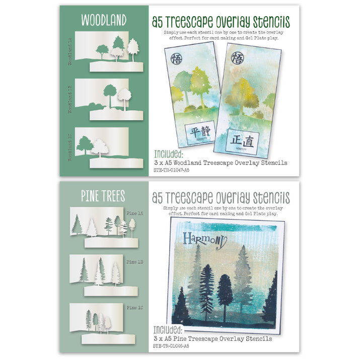 Treescape Overlay Complete A5 Stencil Collection – Clarity Crafts