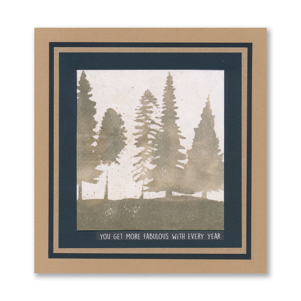 Pine Trees Treescape Overlay Stencil Set A5 – Claritystamp