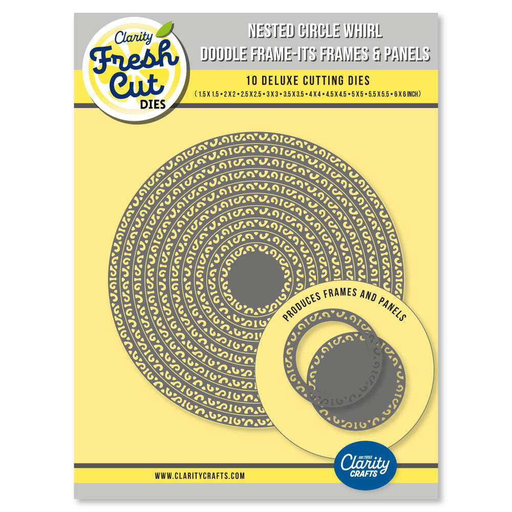 Nested Circle Whirl Doodle Frame-its Frames & Panels Die Set – Claritystamp