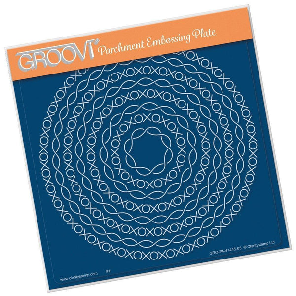 Nested Twists & Kisses Border Frames A5 Square Groovi Plate – Claritystamp