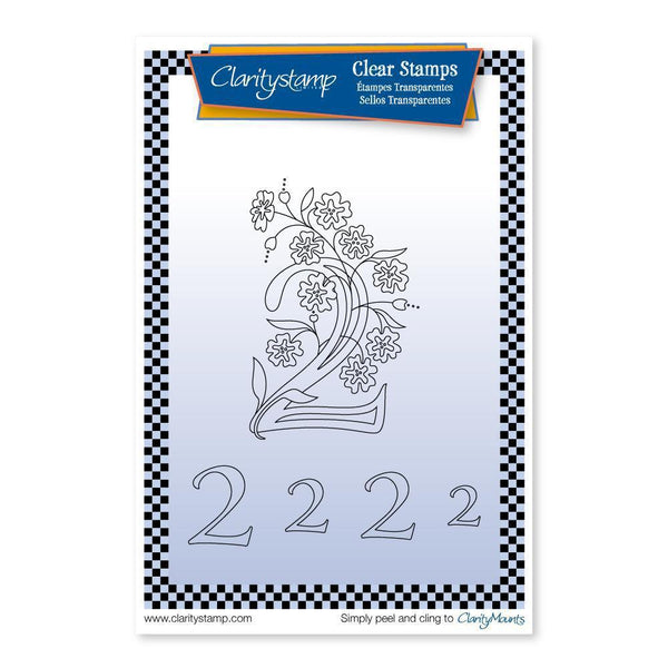 Floral Numbers - 2 - A6 Stamp Set – Claritystamp