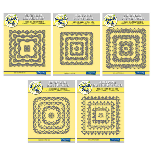 Nested Square Lace Frames Fresh Cut Die Collection – Claritystamp