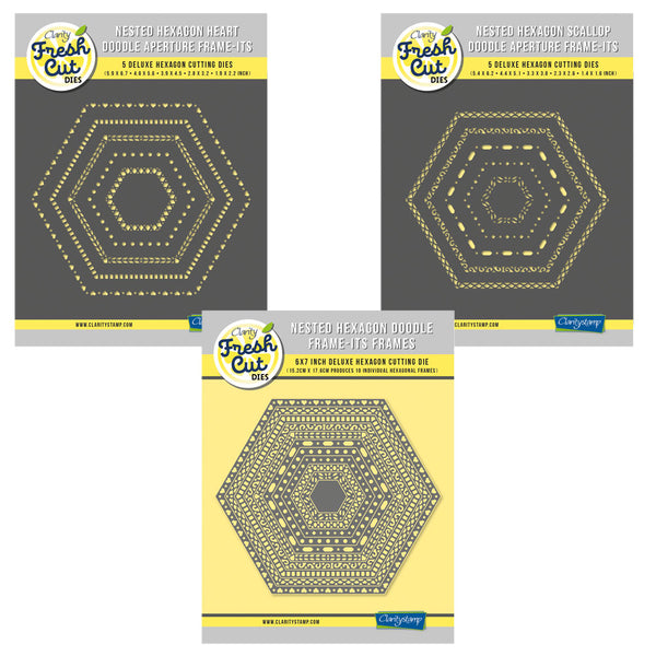 Hexagons - Nested Doodle Frame-its Die Set – Claritystamp